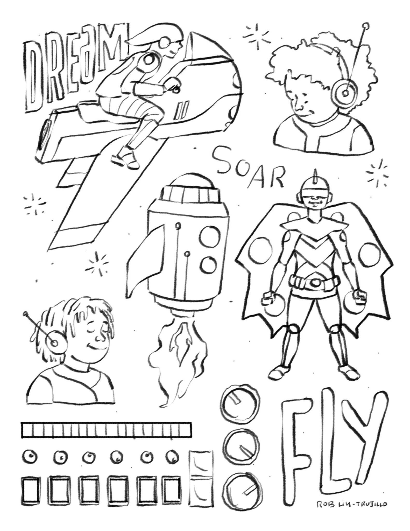 Contra Costa County Library-Afro futurist Coloring Sheet – Art of Rob