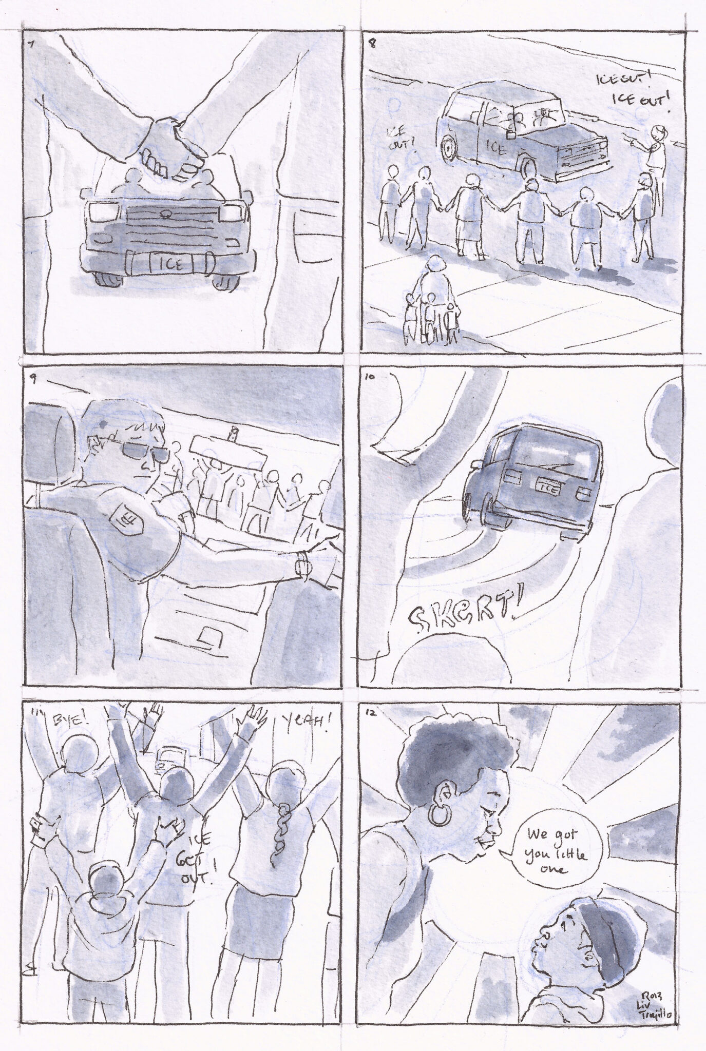 Mini Comic 6 – ICE out of Schools – Art of Rob